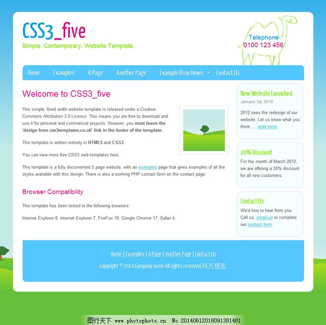 清新大自然html5css3模板图片_其他_H5/小程序-图行天下素材网